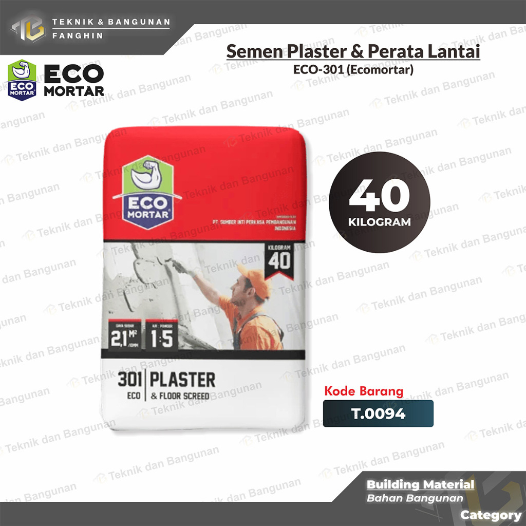 Jual SEMEN ECO MORTAR INSTAN ECO - 301 ECO-301 PLASTER & PERATA LANTAI FLOOR SCREED 40KG 40 KG ...