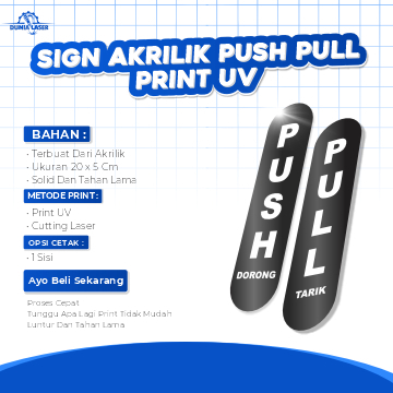 Jual Label Dorong Tarik Signage Akrilik Sign Board Acrylic Pintu Print ...