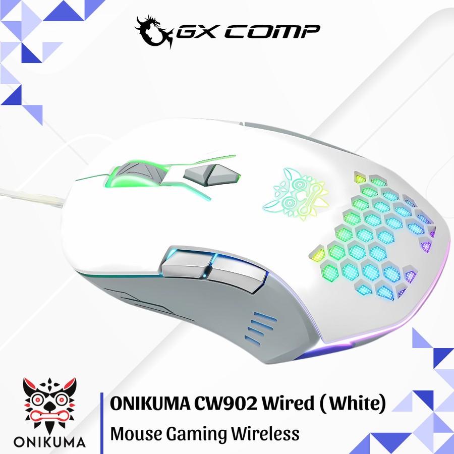 Jual ONIKUMA Mouse Gaming CW902 Wired With RGB Light - White | Shopee Indonesia