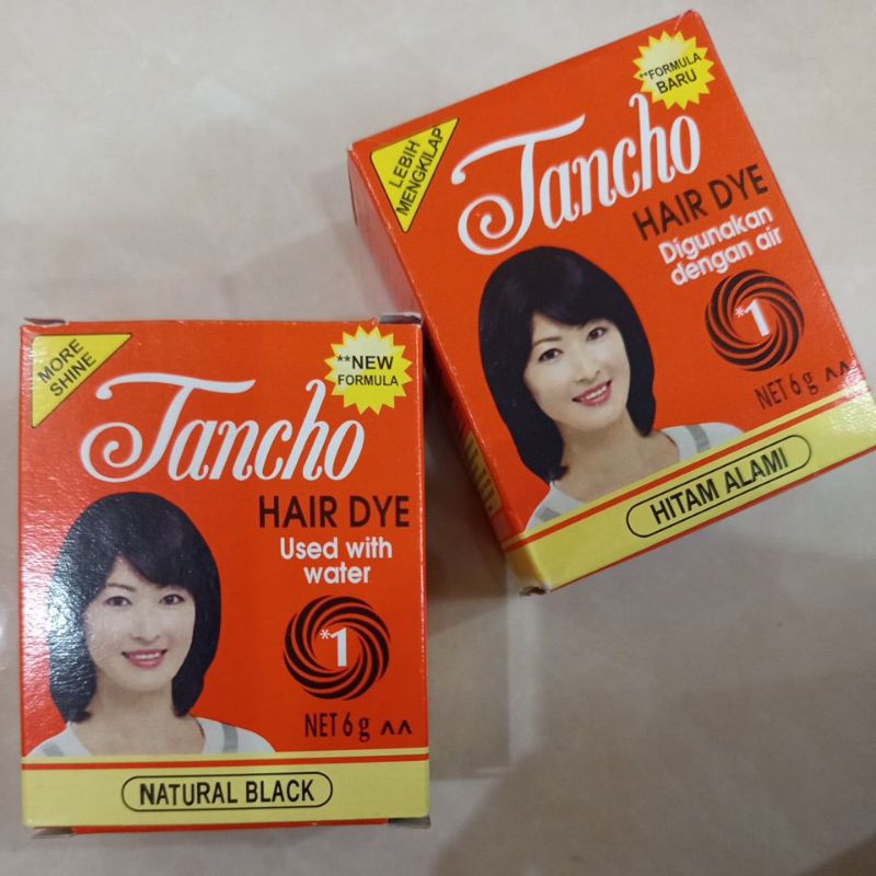 Jual Tancho hair dye used with water new formula natural black 6gr ...