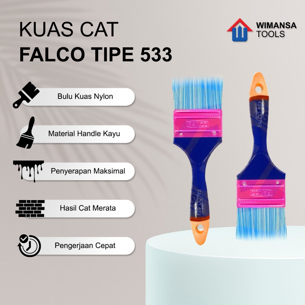 Jual FALCO KUAS CAT TIPE 533 - GAGANG KAYU | Shopee Indonesia