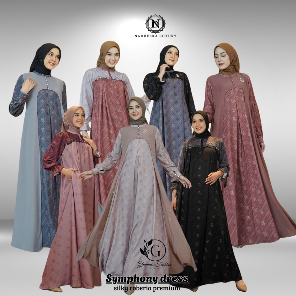 Jual Nadheera Luxury Terbaru Symphony Dress Silky Roberia Premium Gamis Terbaru | Shopee Indonesia