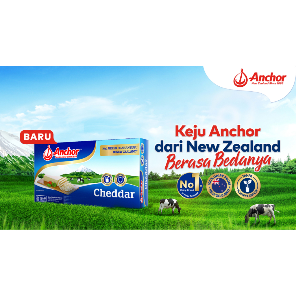 Jual Anchor Keju Cheddar Block Cheese 150g - Keju Cheddar Asli New ...