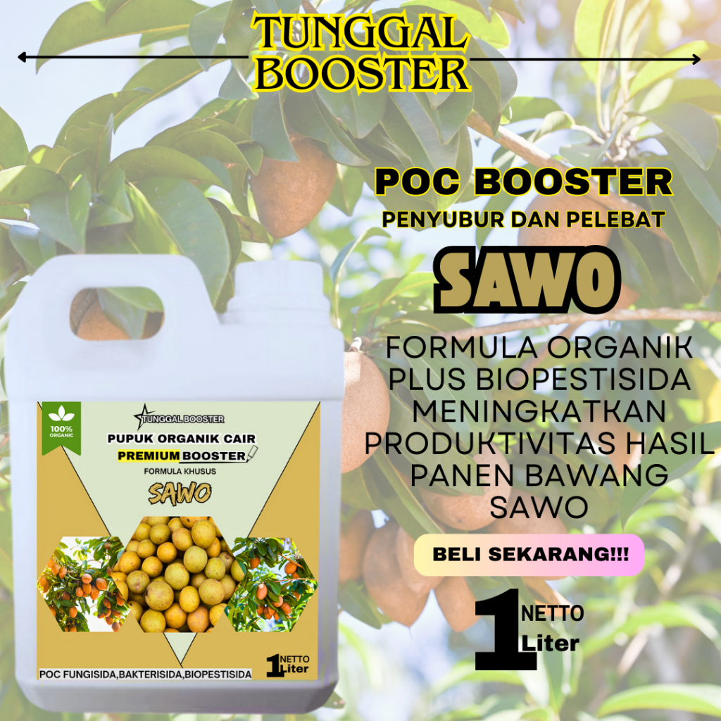 Jual Pupuk Organik Cair Tanaman Sawo Booster Pelebat dan Perangsang Buah Sawo Premium 1Liter ...