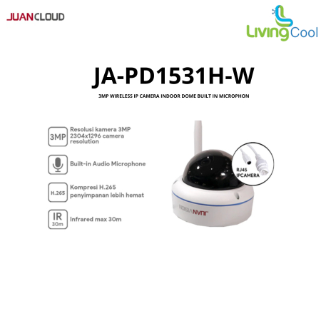 Jual JUAN CLOUD JA-PD1531H-W 3MP WIRELESS IP CAMERA INDOOR DOME BUILT IN MICROPHONE | Shopee ...