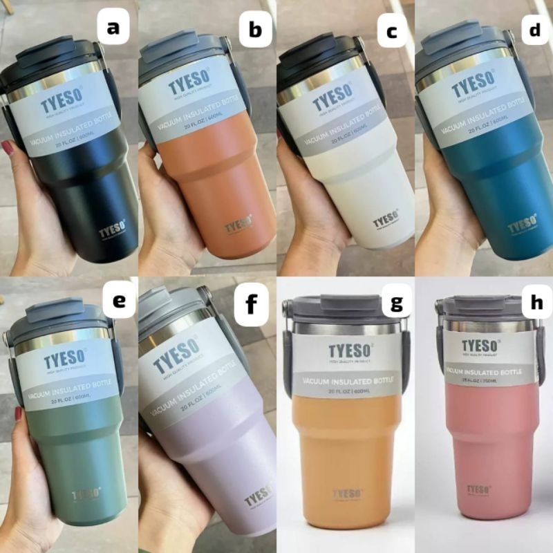 Jual TYESO Tumbler Handle 2in1 Coffee Cup Stainless Steel Thermos Bottle Portable Vacuum ...