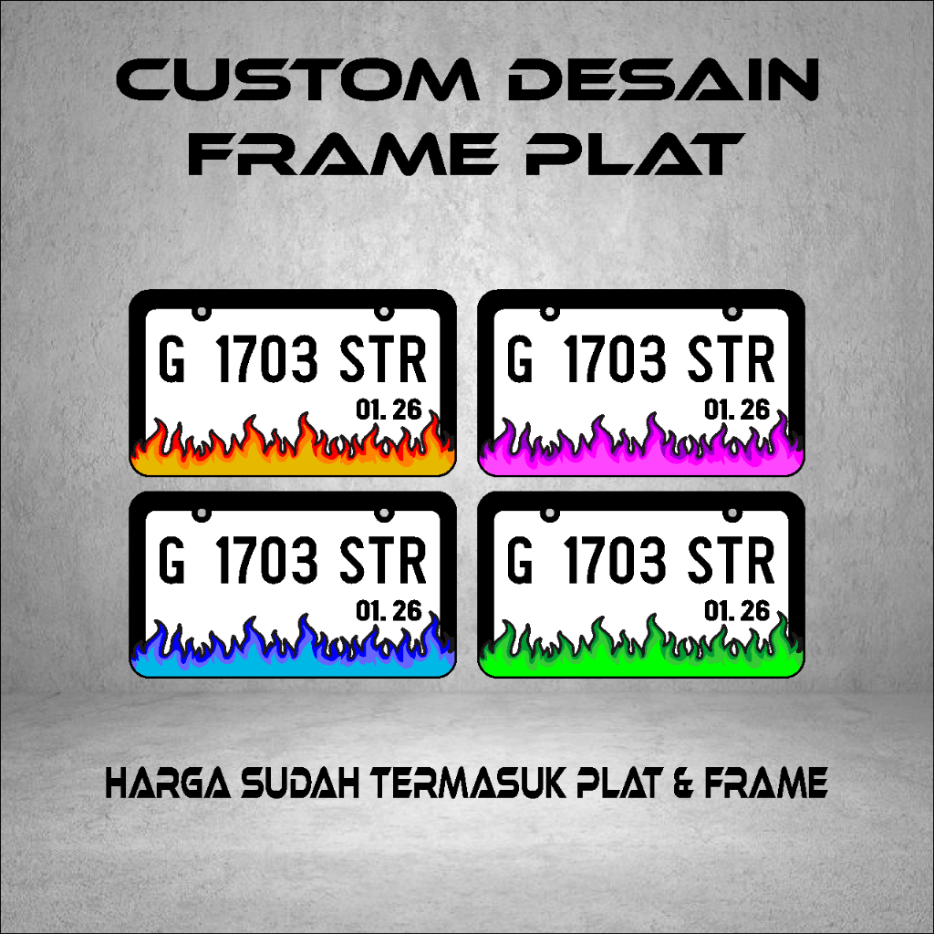 Jual Frame Plat Nomor motor Model JDM Api Viral PNP disemua motor ...