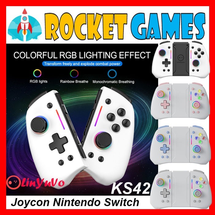 Jual Linyuvo Joycon Nintendo Switch Wireless Joypad for Switch/Lite/OLED with RGB Lights ...