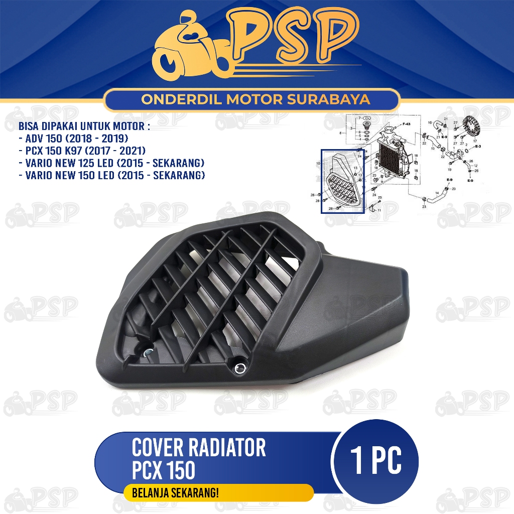 Jual Pengaman Radiator PCX 150 - Pelindung Tameng Cover Comp Tutup ...