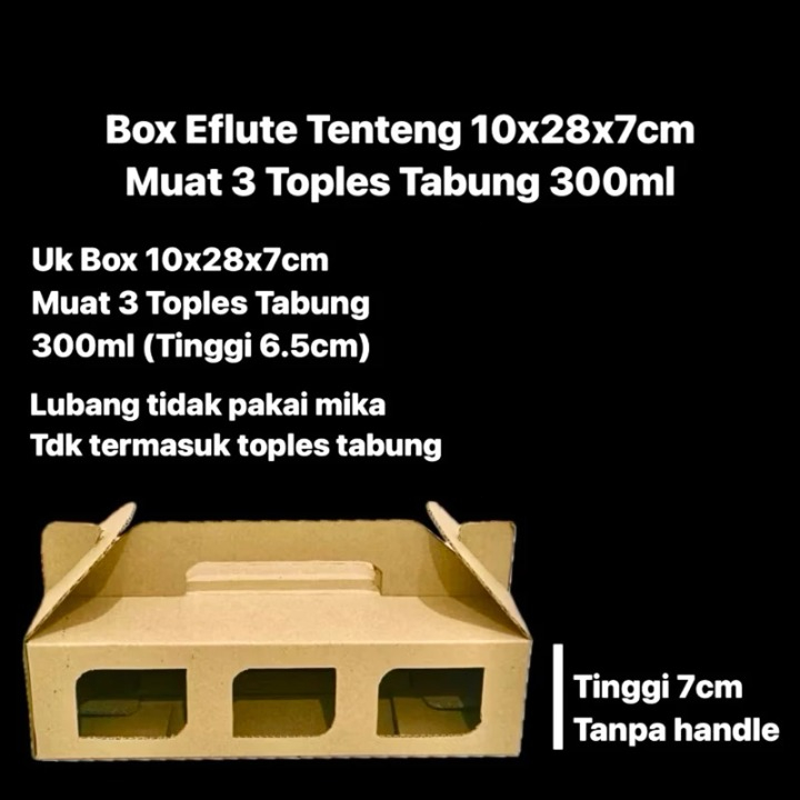 Jual Box Eflute Tenteng Muat 3 Toples Tabung 300ml Ukuran 10x28x7cm ...