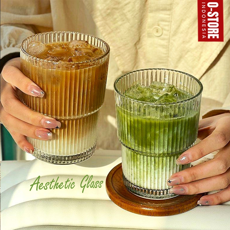 Jual Gelas Kaca Aesthetic Matcha Glass Cangkir Kopi Latte Gelas Matcha ...