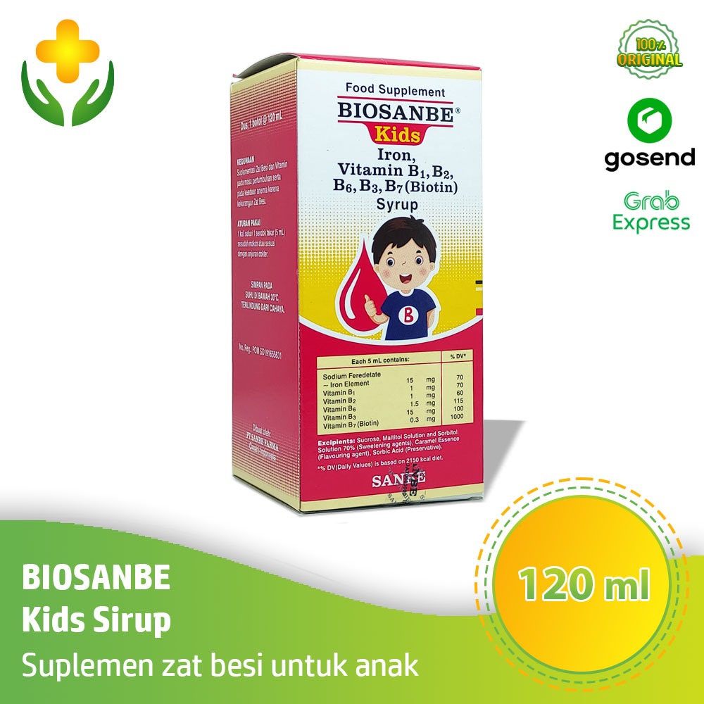 Jual Biosanbe Kids Sirup 120 ml Suplemen Zat Besi untuk Anak | Shopee ...
