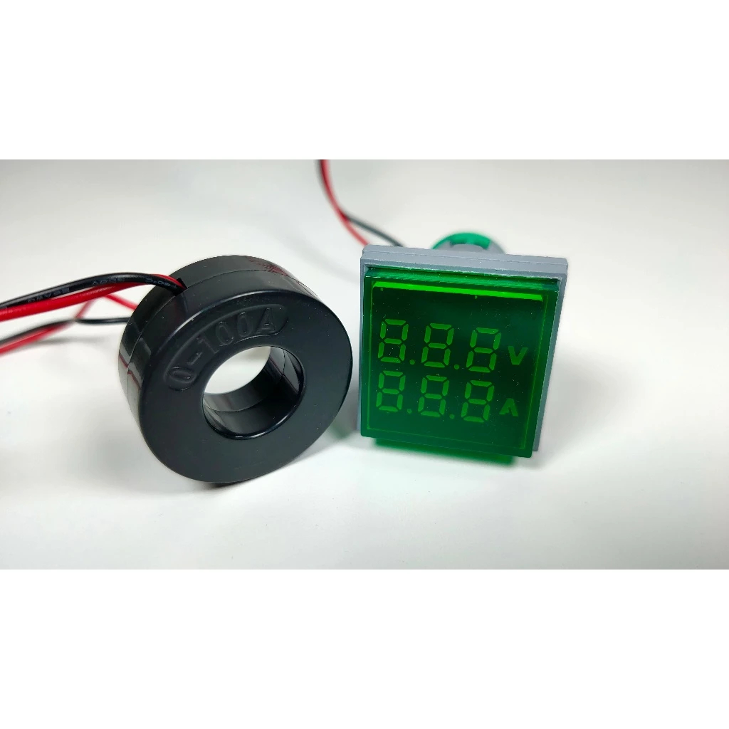 Jual Pilot Lamp LED with VOLT+AMPER+HZ METER 22mm KOTAK Frequency Meter ...