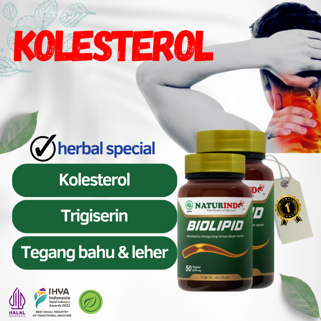 Jual BIOLIPID NATURINDO KOLESTEROL TRIGISERIDA GANGGUAN KOLESTEROL ...