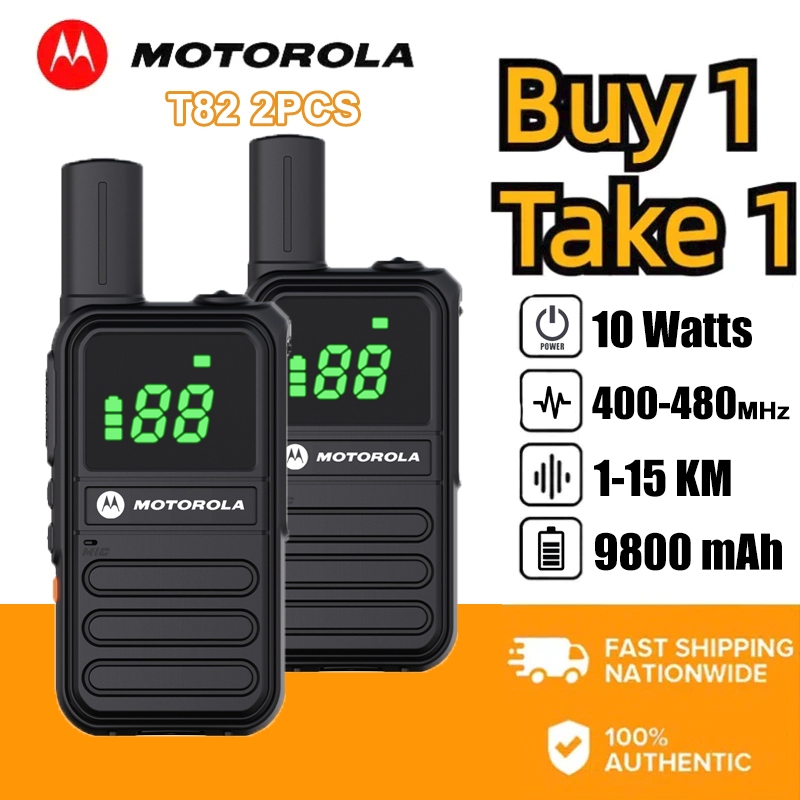 Jual HT Walkie Talkie Motorola Murah T82 mini Jarak jauh 15KM Baterai Tahan Lama 9800MAH Type-C ...