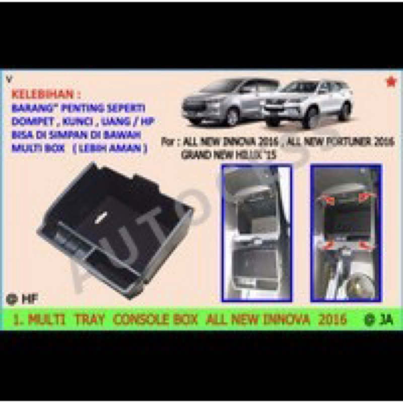 Jual Muti tray console box tambahan Innova Reborn dan Fortuner 2016 ...