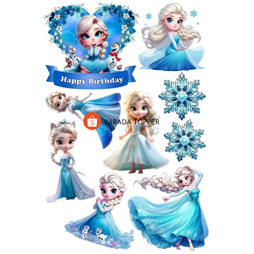 Jual TOPPER FROZEN KIDS/Topper Birthday Frozen Kids Free Custom Nama ...