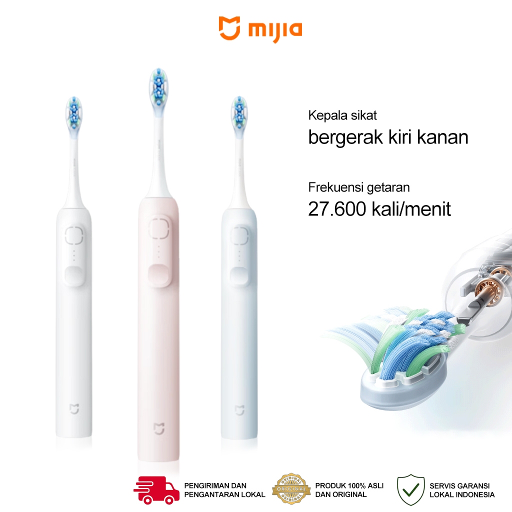 Jual Original Xiaomi Mijia Sonic Electric Toothbrush Sikat Gigi Elektrik, Sikat kepala gerak ...