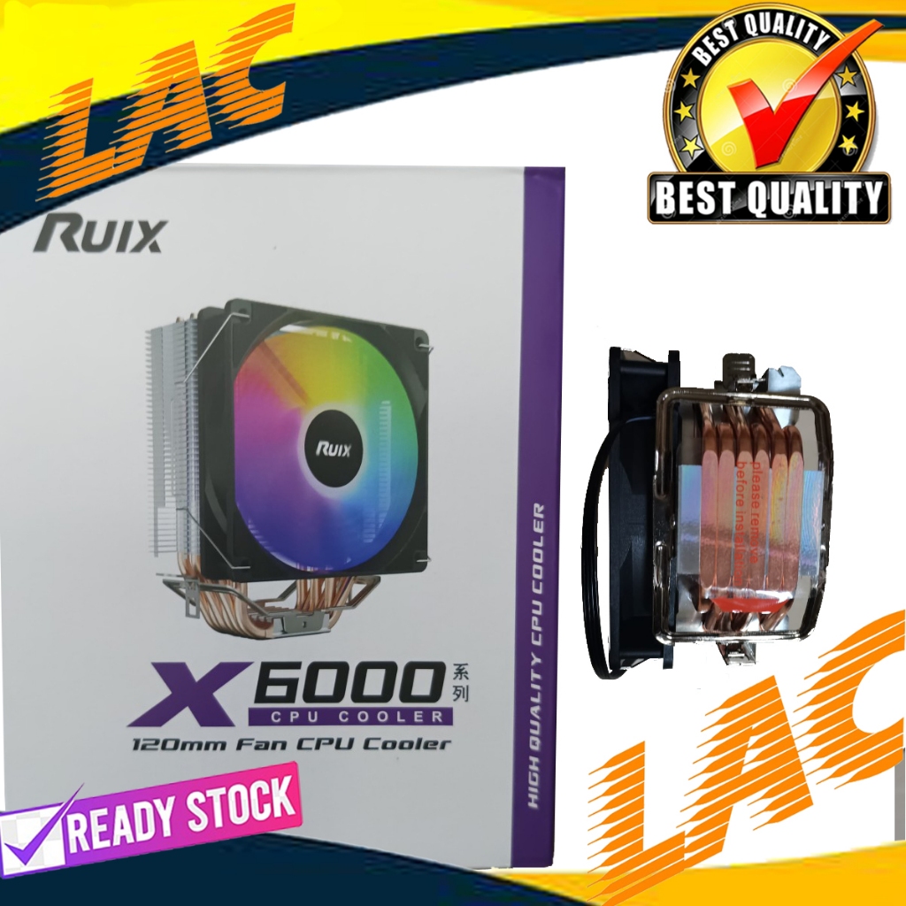Jual Fan Processor RGB 6 pipa Fan CPU Cooler Ruix X 6000 Cooler Fan ...