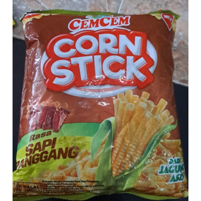 Jual Cemcem corn stick rasa sapi panggang ukuran 60gr kemasan lecek ...