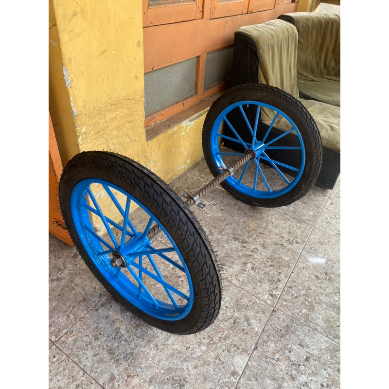 Jual Roda Gerobak Ring 17 behel satu pasang + As tinggal pake (free ...