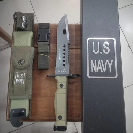 Jual Pisau Survival U.S NAVY / RUI Titanium Coated | Shopee Indonesia