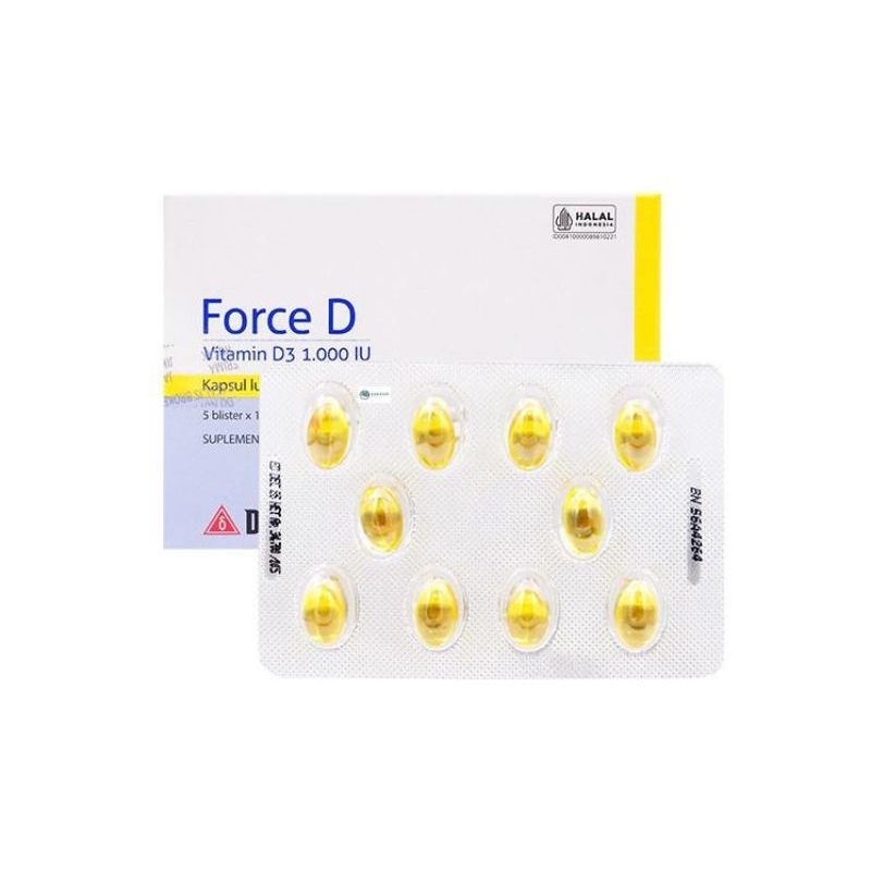 Jual Force D Vitamin D3 1000 IU 50 Kapsul | Shopee Indonesia