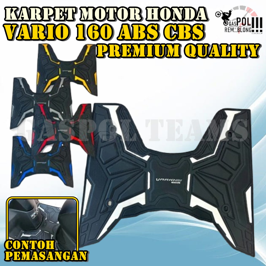 Jual KARPET VARIO 160 ABS CBS ISS BORDES PIJAKAN ALAS KAKI KARET RUBBER V160 HIGH QUALITY PNP ...