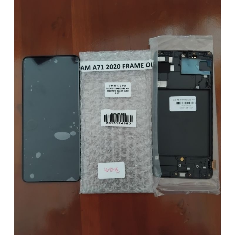 Jual LCD FULLSET SAMSUNG A71 2020 PLUS FRAME BLACK OLED | Shopee Indonesia
