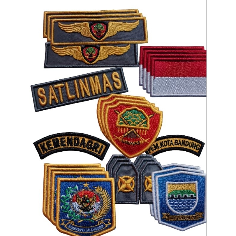 Jual LOGO ATRIBUT SATLINMAS LINMAS ECERAN SATUAN BARU BORDIR TIMBUL ...