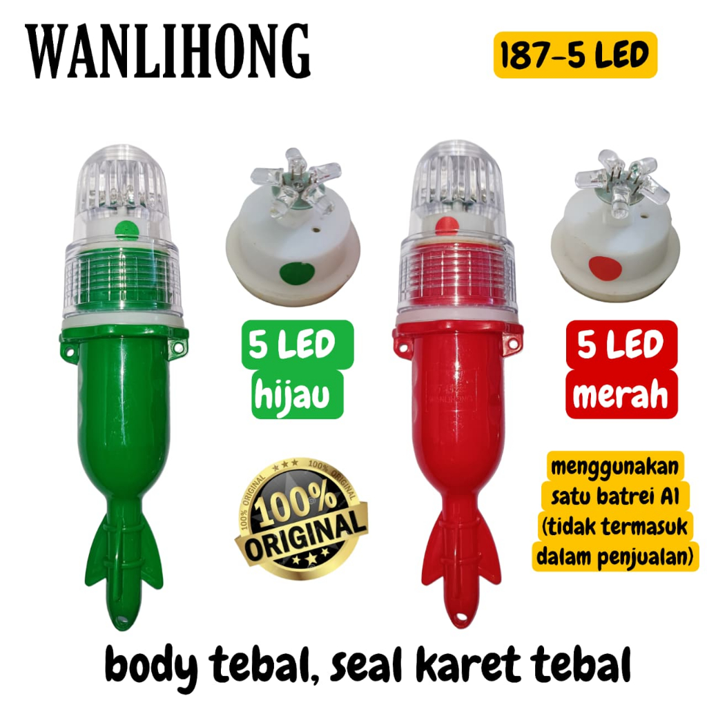 Jual Lampu Torpedo WANLIHONG 187 5 LED Satu Warna Lampu Satu Batrei Lampu Sinyal Lampu Nelayan ...