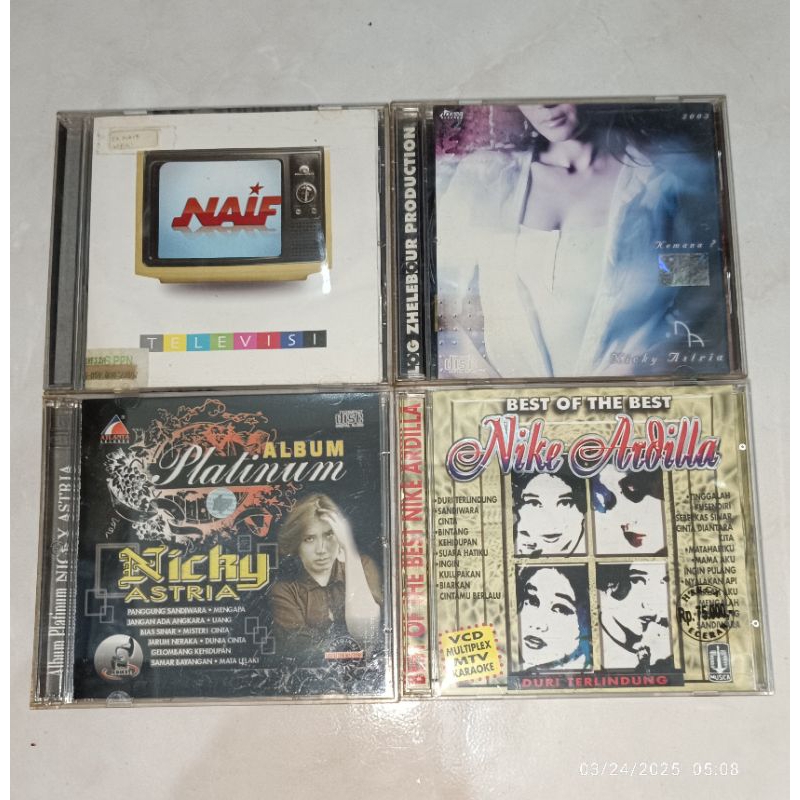 Jual cd dan vcd Indonesia NAIF-Televisi (2) / NICKY ASTRIA-Album Platinum / NICKY ASTRIA-Kemana ...
