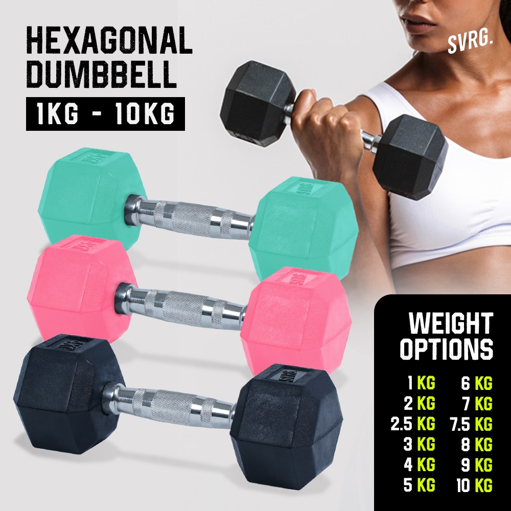 Jual Svarga Hexagonal Dumbbell - 1Kg 2kg 2.5kg 3kg 4kg 5kg 6kg 7kg 7.5kg 8kg 9kg 10kg - SVRG ...