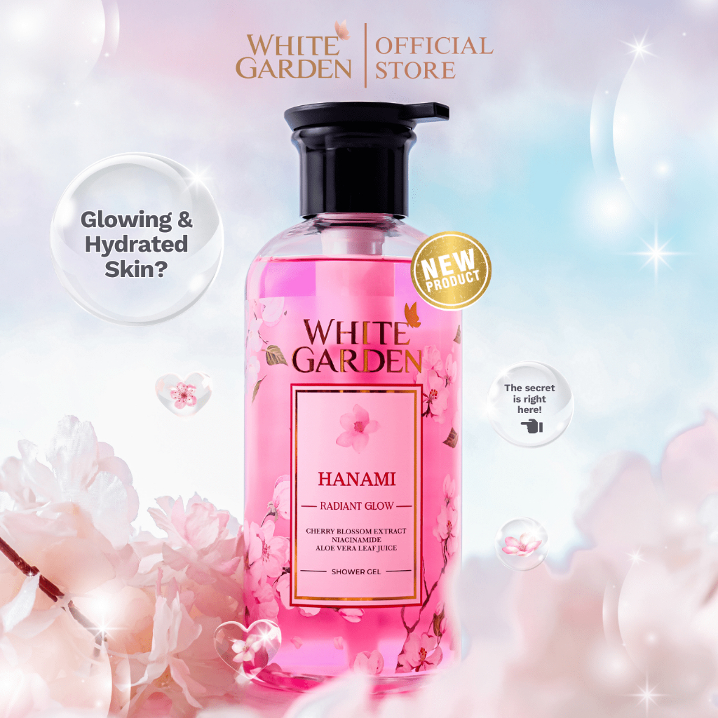 Jual WHITE GARDEN Shower Gel Hanami With Cherry Blossom Extract, Niacinamide and Aloe Vera Leaf ...