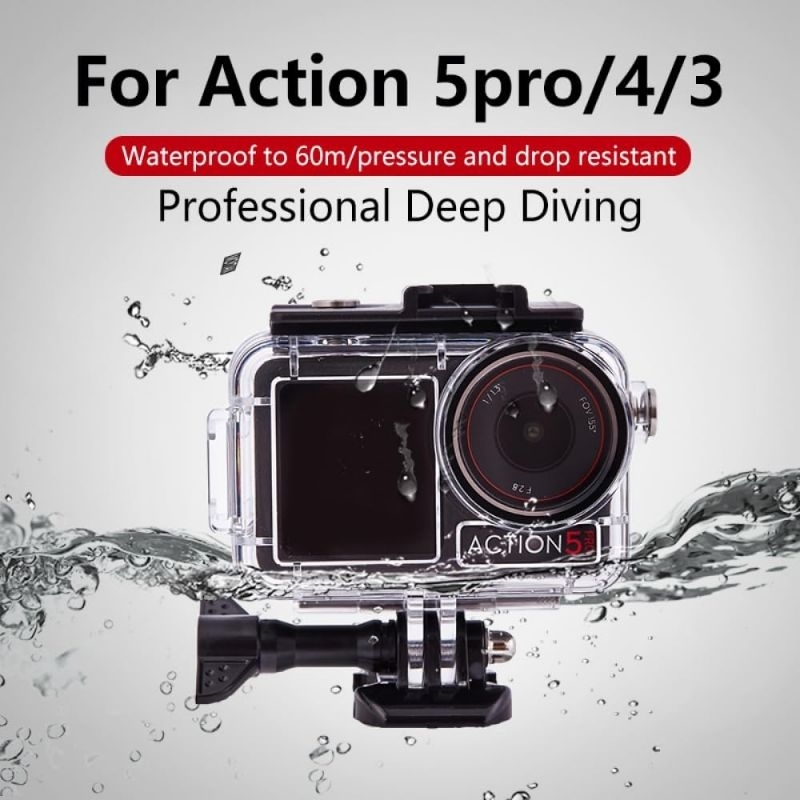 Jual Casing Kamera Aksi Case Waterproof 60M for DJI Action 3 4 5 pro ...