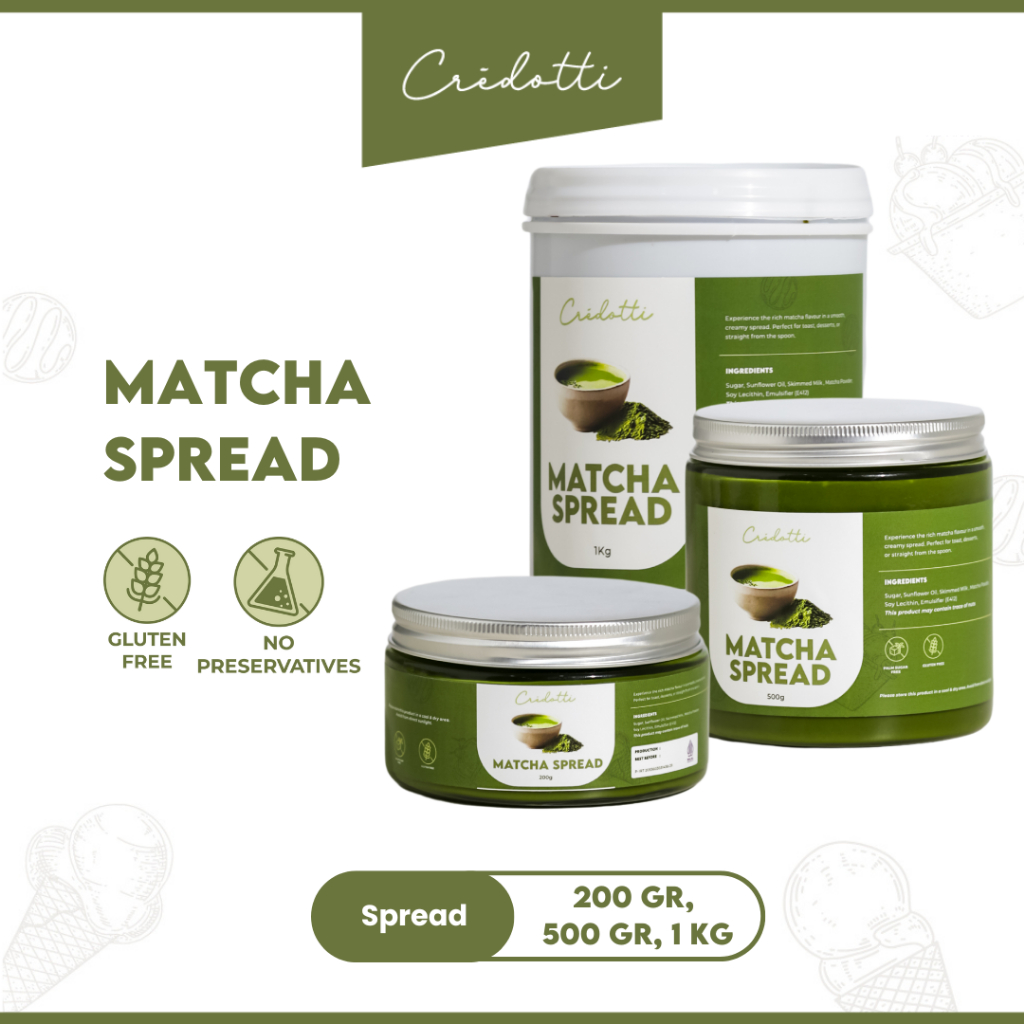 Jual CREDOTTI Matcha Spread Selai 200 gr - 1 Kg | Shopee Indonesia