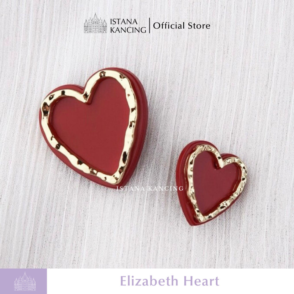 Jual Kancing Jamur Merah Bentuk Hati Besar Kecil Premium Button ...