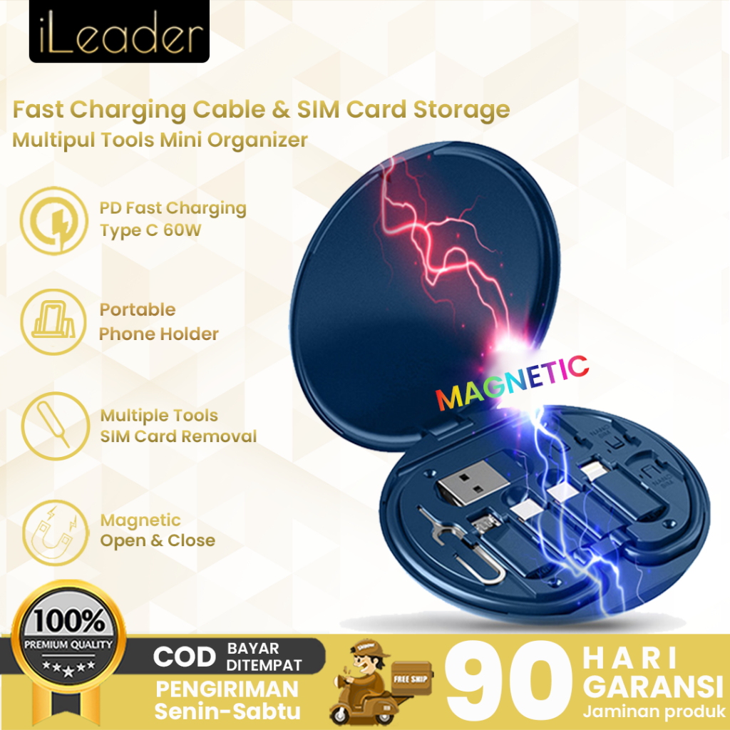 Jual iLeader 60W Data Cable Set Fast Charging Cable TYPE C USB A ...