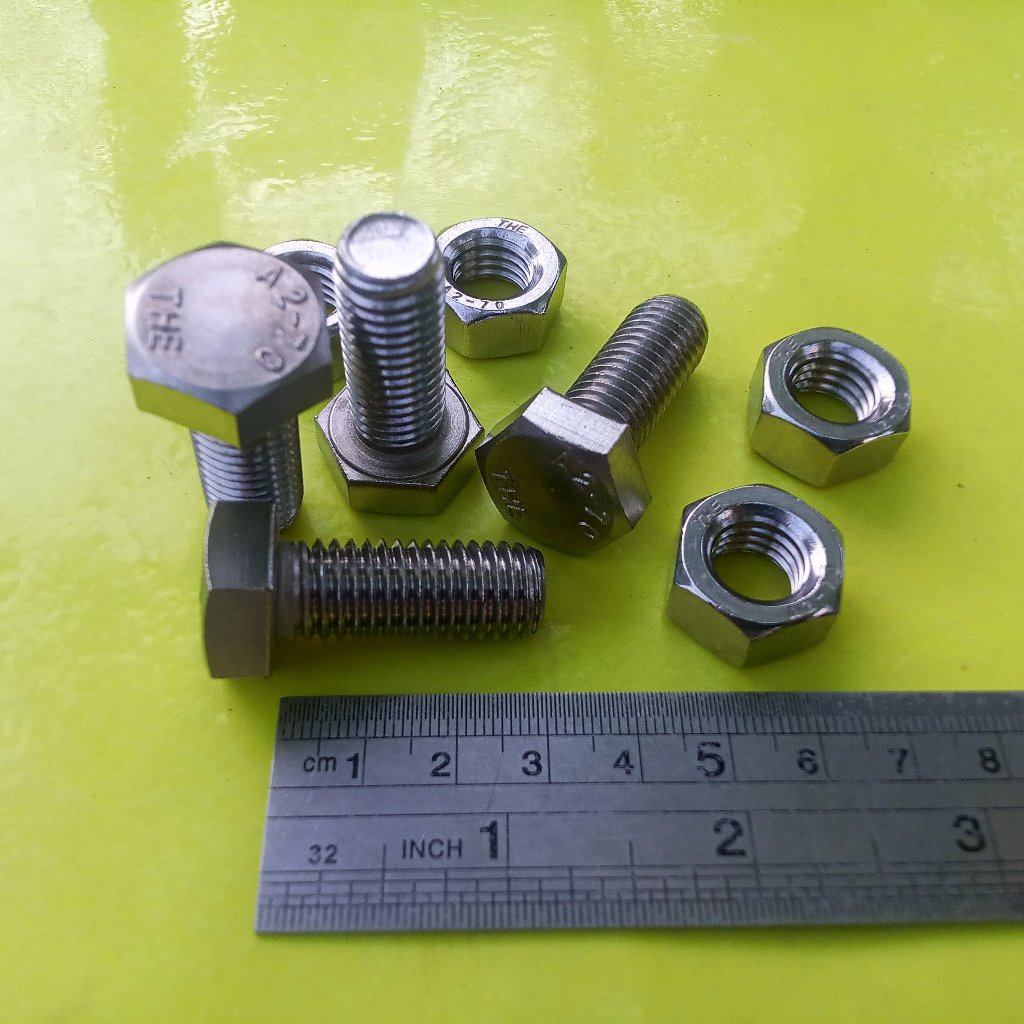 Jual BAUT STAINLESS M12 X 35 / BAUT 19 KUNCI 19 / BAUT SS M12 X 35 SUS 304 / BAUT M12X35 ...