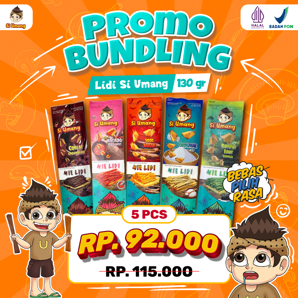 Jual Si Umang Cemilan Sapu Lidi 130G Paket Bundling 5 Pcs (TIDAK BISA ...