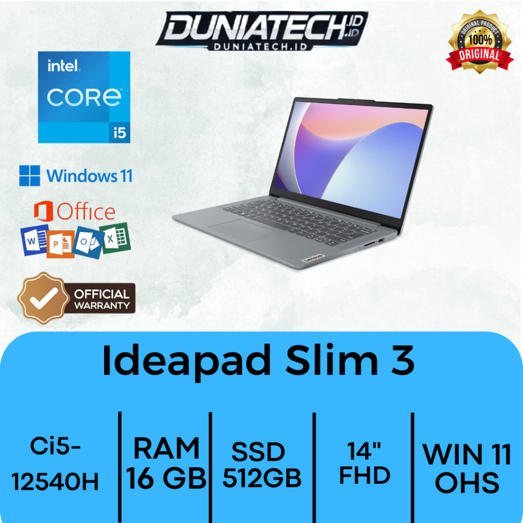 Jual Lenovo IP Slim 3 14IAH8 Ci5-12450H/16GB/512GB/W11HSL+OHS/14 ...