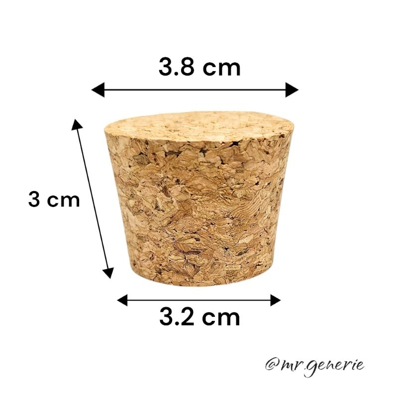 Jual MrGenerie 38x32x30 mm Jumbo Cork Cap / Tutup Botol Kaca Gabus kayu ...