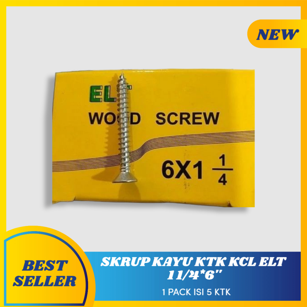 Jual SKRUP KAYU KTK KCL ELT 11/4*6" - baut cacing wood screw worm bolt. [A][#SKRUP] | Shopee ...