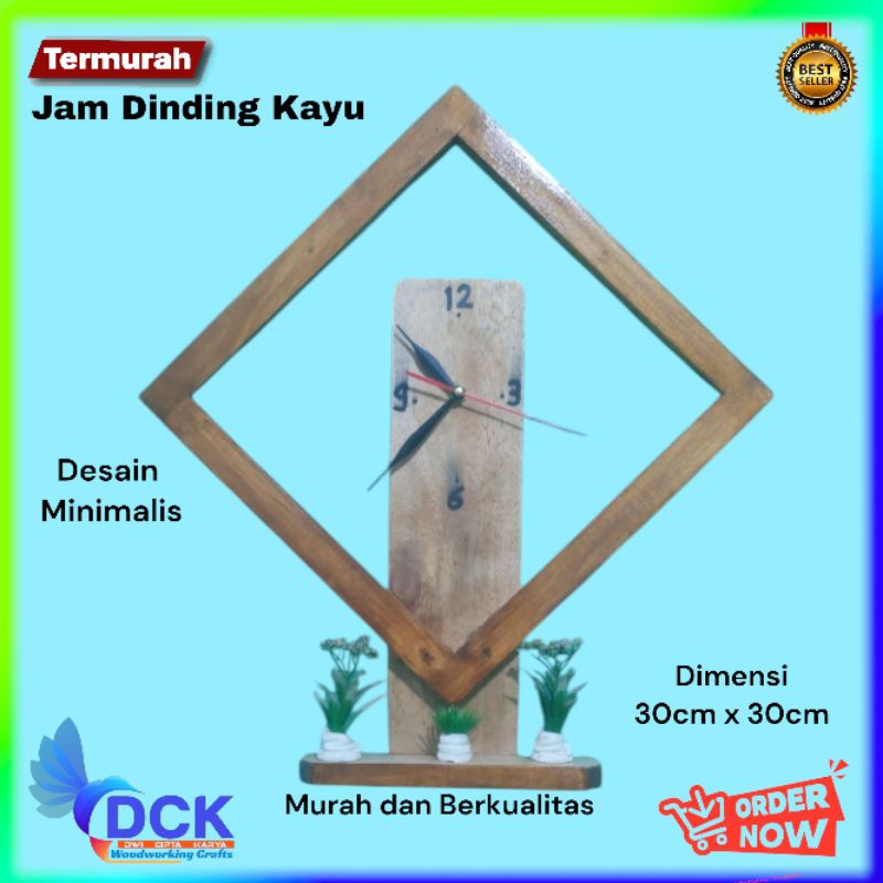 Jual Jam Dinding Kayu Minimalis / Desain Estetik sangat cocok untuk ...