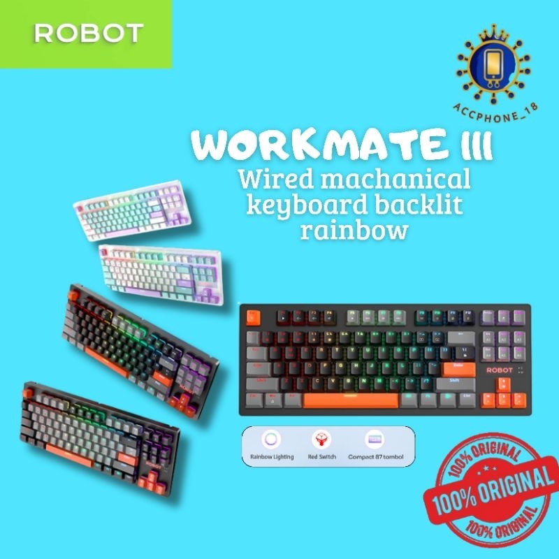 Jual ROBOT WORKMATE III WIRED LUMINOUS MECHANICAL KEYBOARD | Shopee ...
