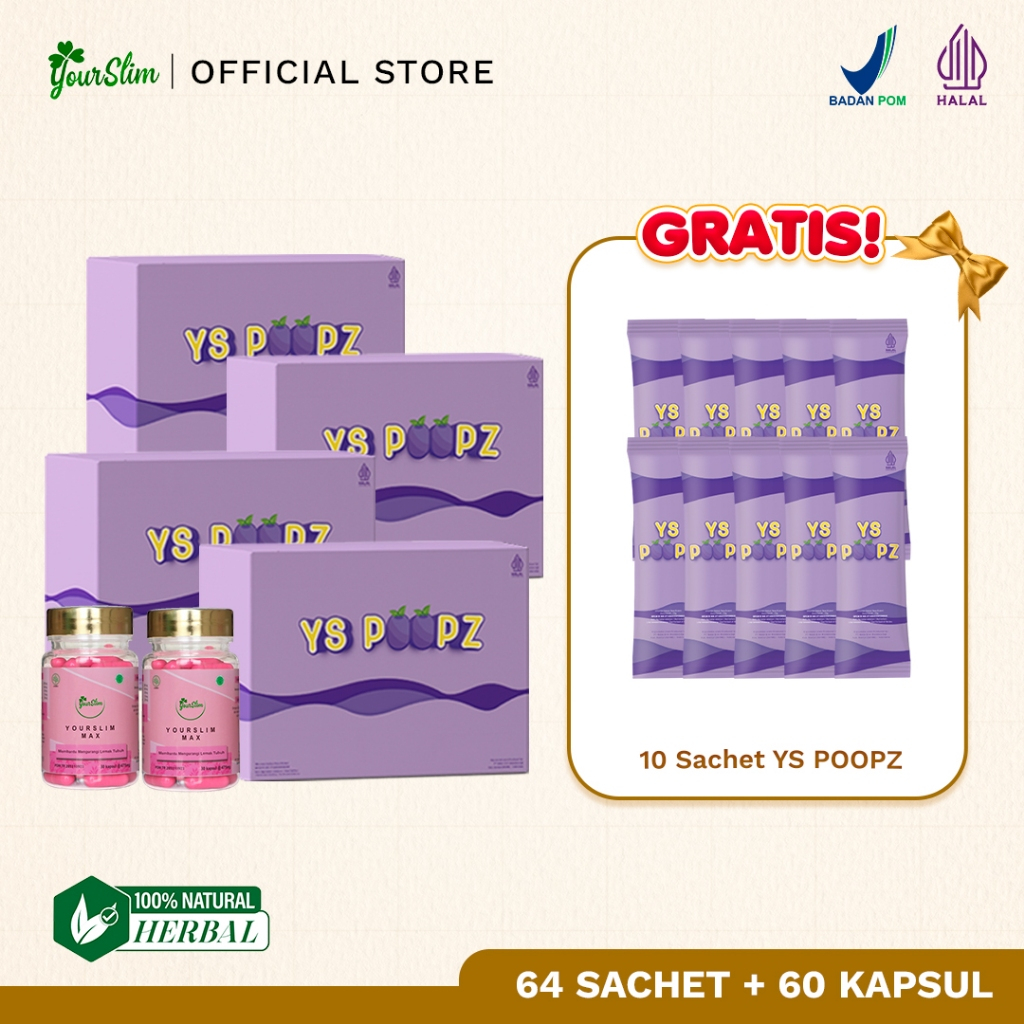 Jual YOURSLIM PAKET HEMAT 2 BTL MAX DAN 4 BOX POOPZ | Shopee Indonesia