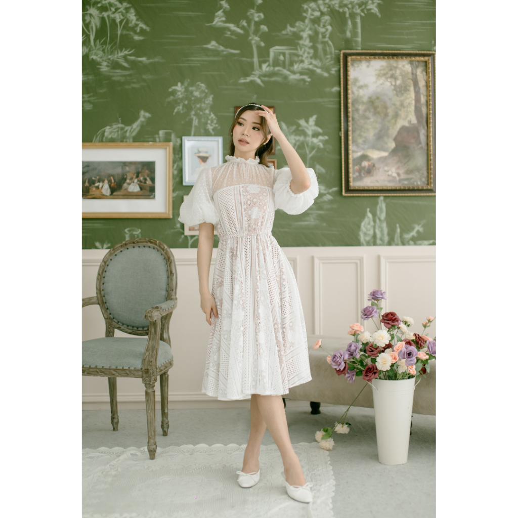 Jual [PO ONLY] Ayaco Anna Lace Midi Dress Sz L | Shopee Indonesia