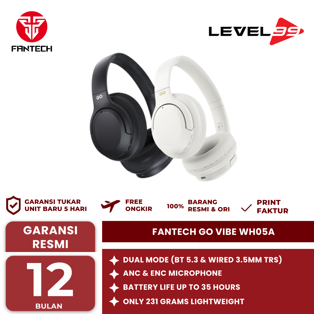 Jual Fantech Go Vibe Wh05A Anc Bluetooth Wireless Headphone | Shopee ...