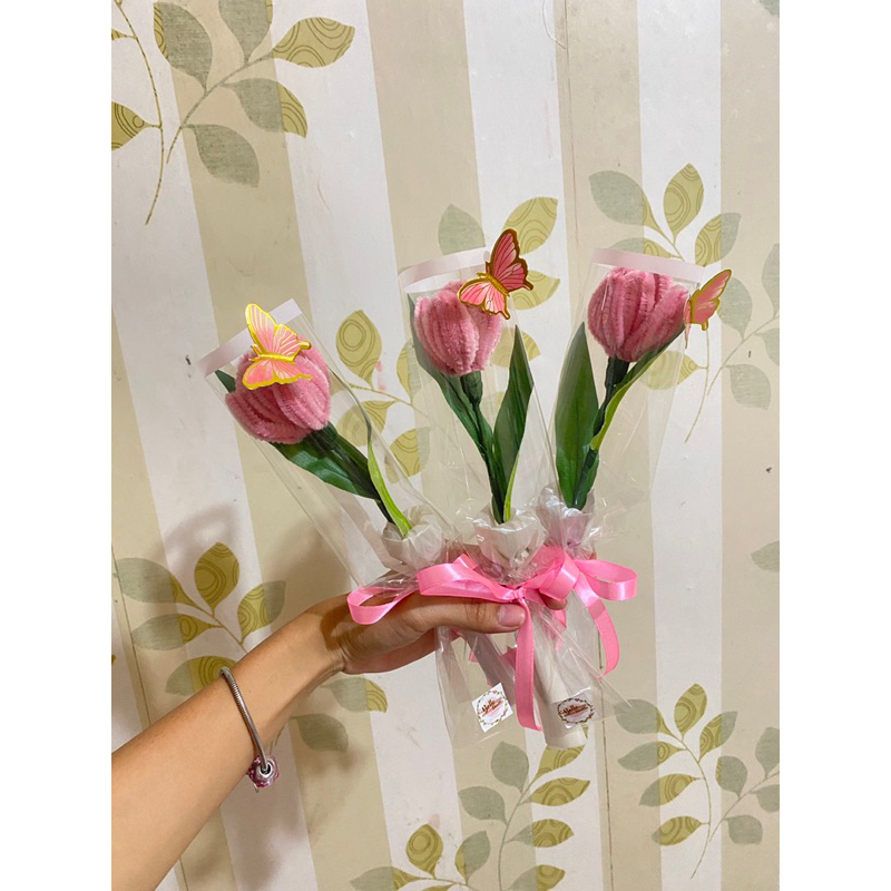 Jual Single Buket Bunga Kawat Bulu Pipe Cleaner 1 Tangkai Single ...