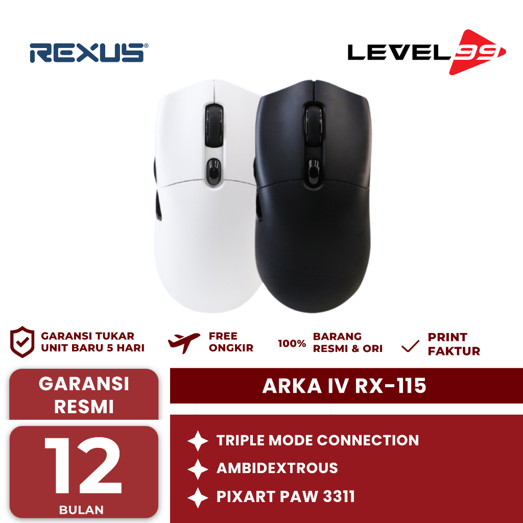 Jual Rexus Arka Iv Rx-115 Triple-Connection Wireless Gaming Mouse ...
